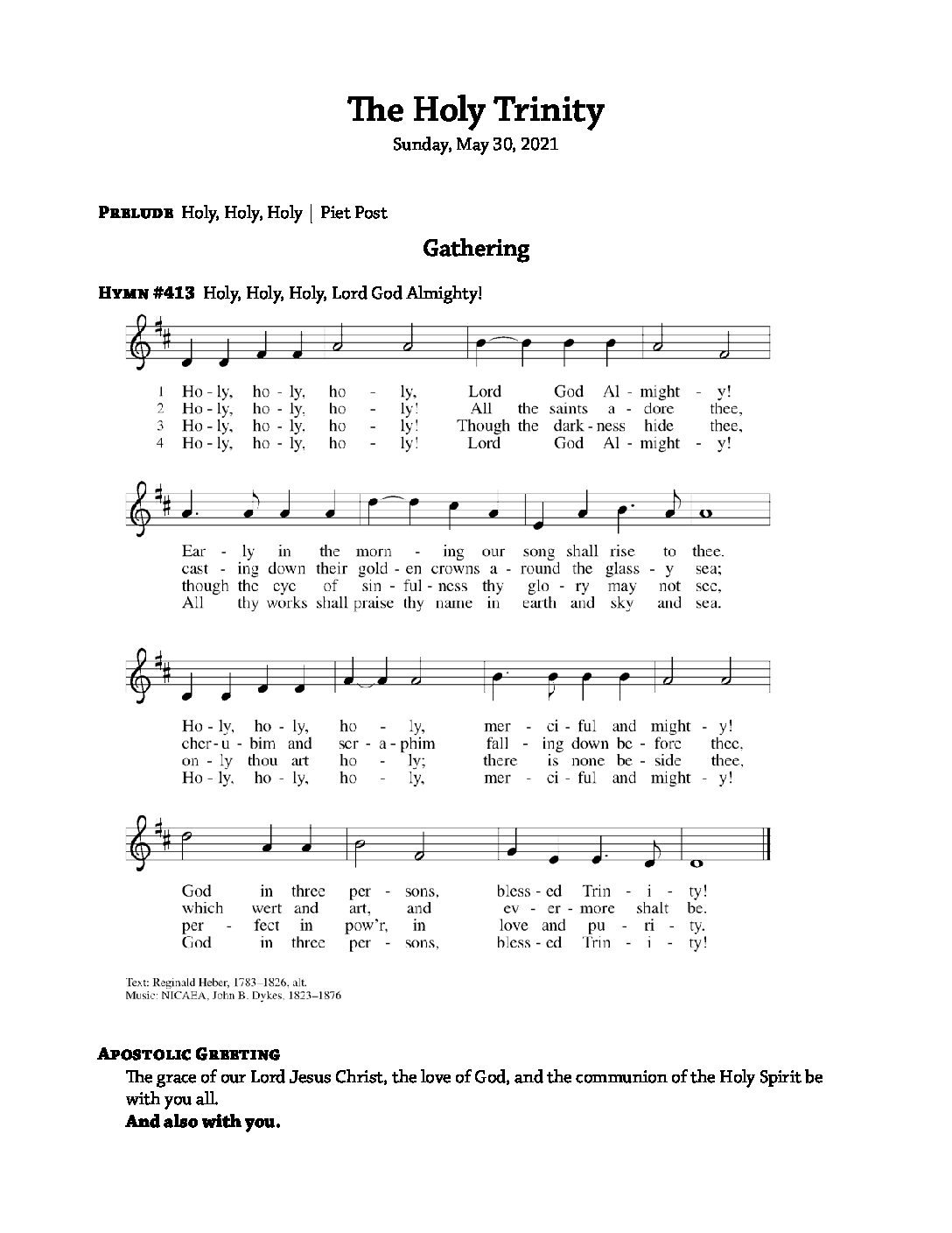 053021 holy trinity rec | Luther Memorial Church † Madison, Wisconsin